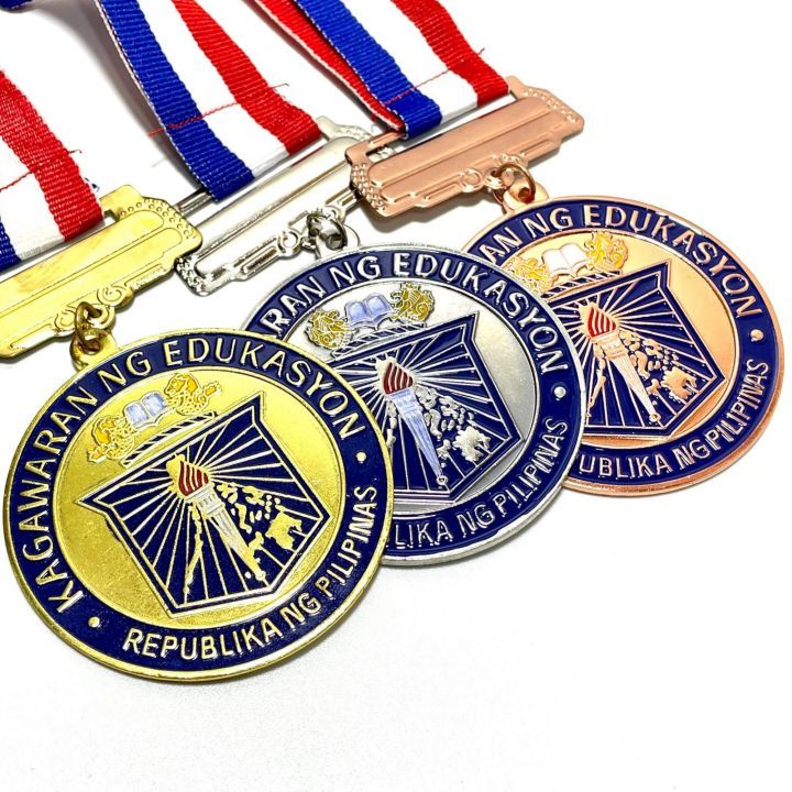 School gold silver bronze kagawaran Medals 4cm /5cm /6cm | Shopee ...
