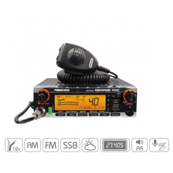 PRESIDENT GEORGE FCC AM SSB FM CB TWO WAY RADIO | Shopee Philippines