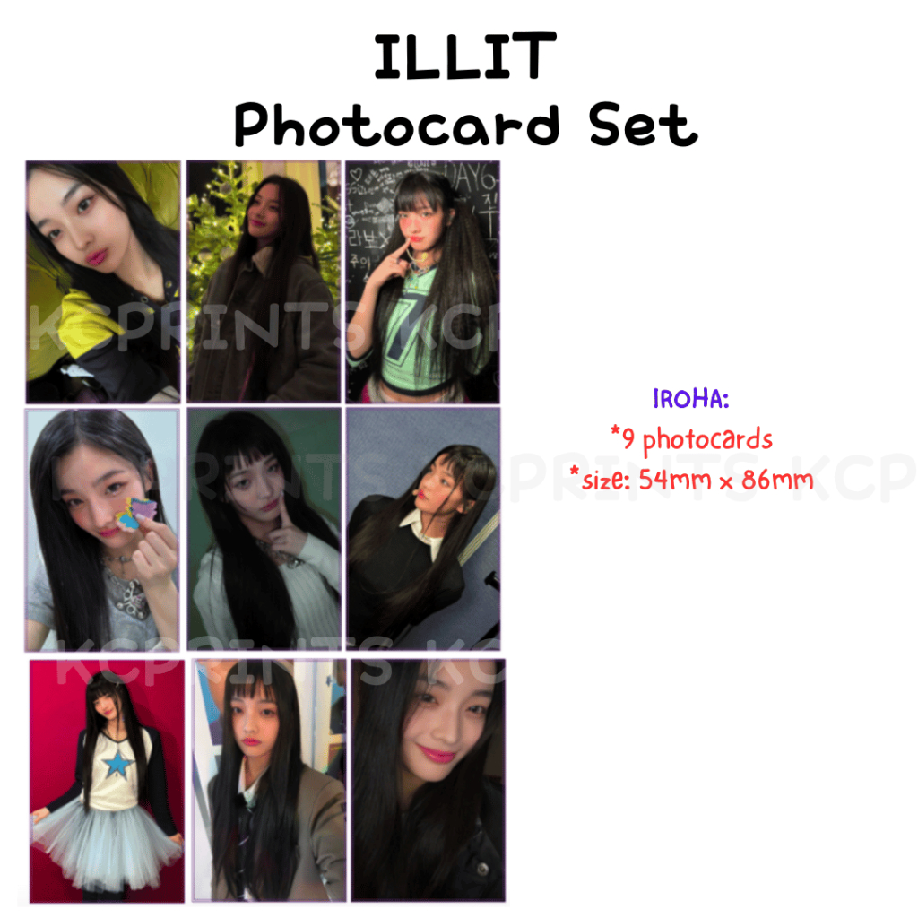 ILLIT Photo Trading Card Set 9 pcs. Fanmade | Shopee Philippines