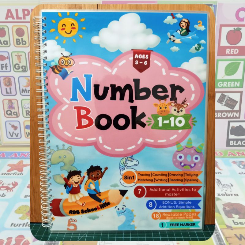 Number Book For Kids Ages 3-6 | Laminated Math Book for Beginners ...