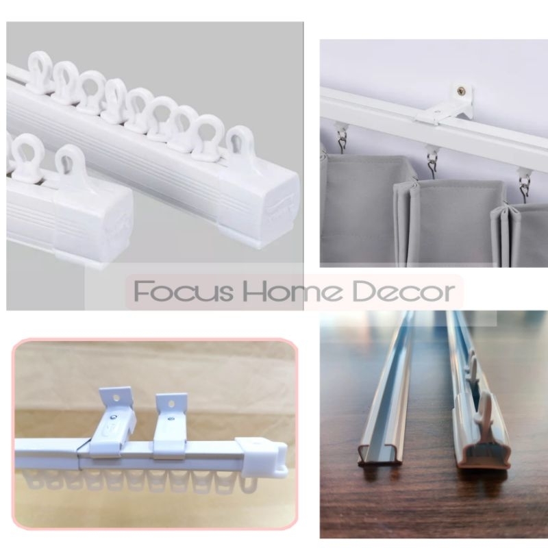 Adjustable Curtain Track Telescopic Rod Wall Mount Track System ...