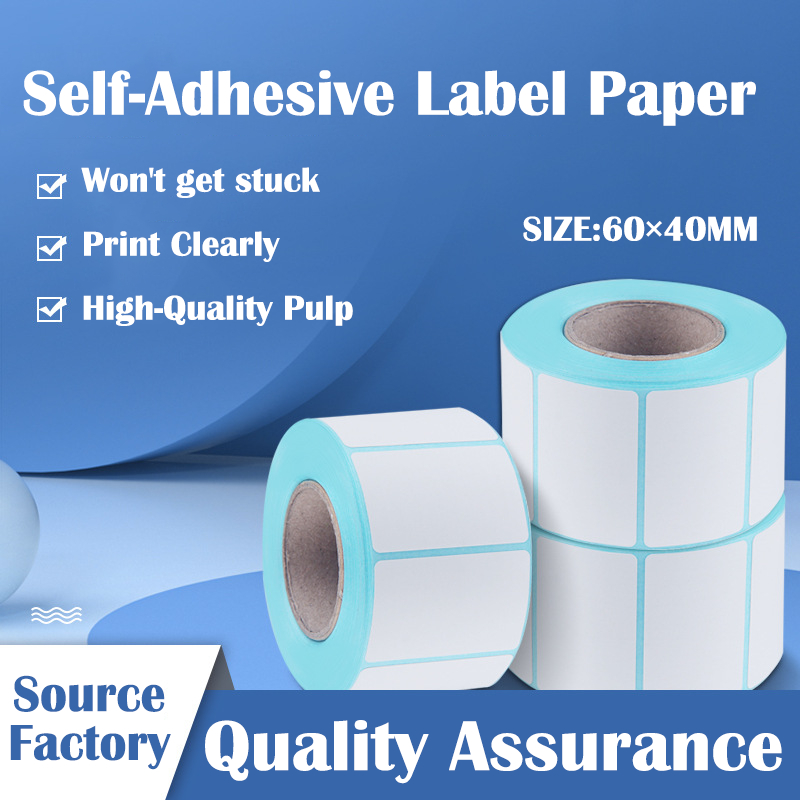 60mm x 40mm Thermal Printer Label for Barcode Address Shipping Thermal ...