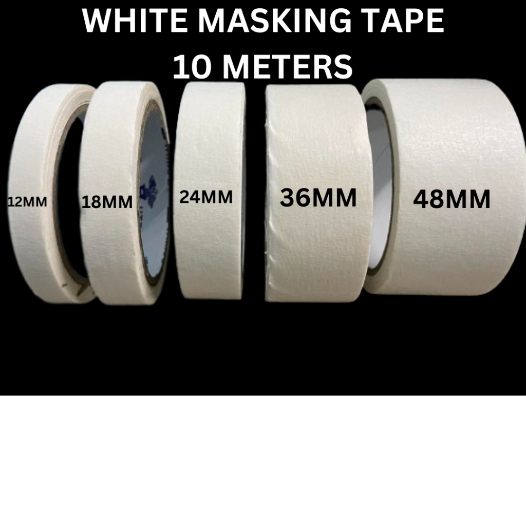 WHITE MASKING TAPE 10METERS HIGH QUALITY | Shopee Philippines