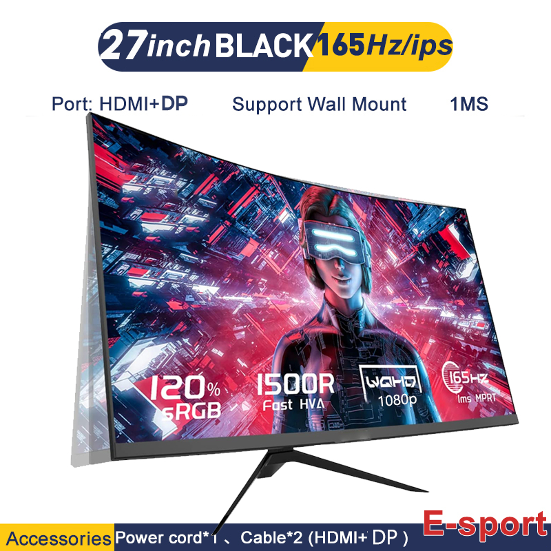 27 inch 24 inch Gaming monitor 165hz/75hz IPS PC computer Frameless ...