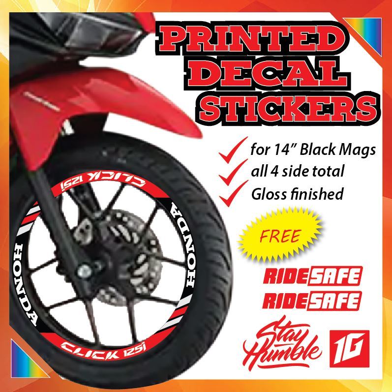 Honda CLick 125i Printed MAGs Decals Sticker (Front and Back) | Shopee ...