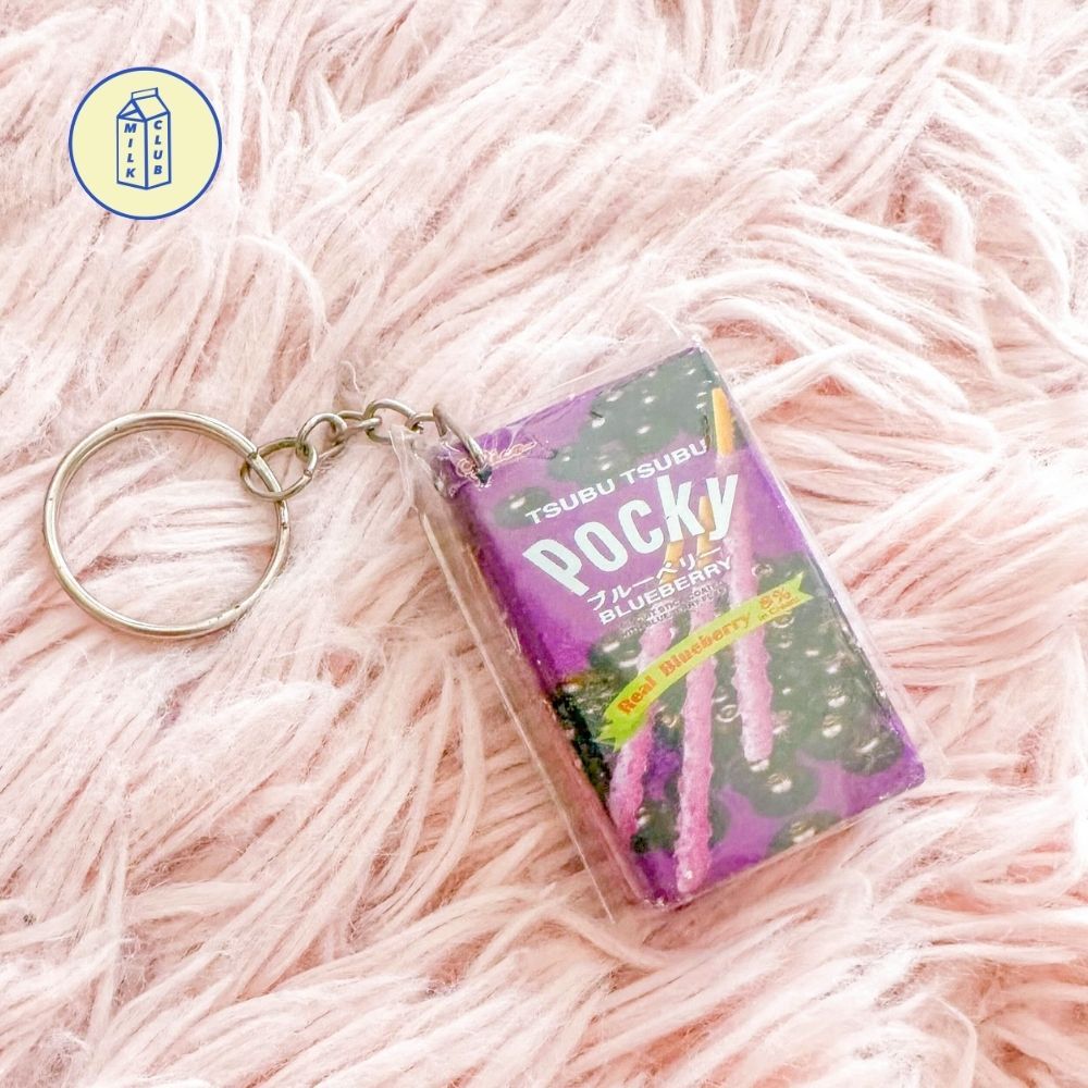 Mini Blueberry Pocky Stick Keychain | Handmade Pocky Keyring | Cute ...