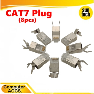 CAT7 Metal Shielded RJ45 Modular Plug Network Ethernet Connectors (8pcs ...