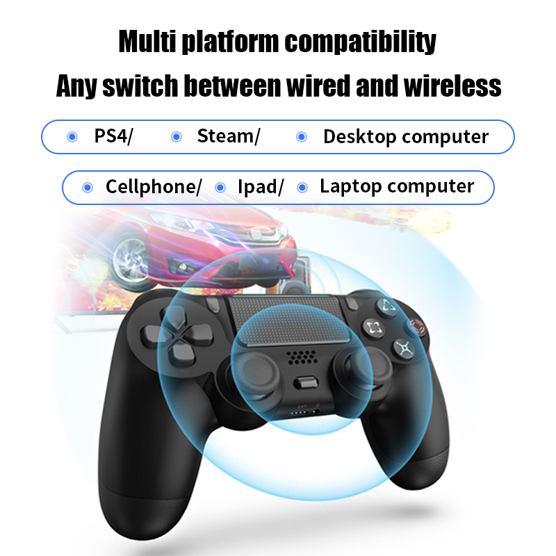 Double Motor Vibration Wireless P4 Game Controller Bluetooth Console Joystick Gamepad | Shopee ...
