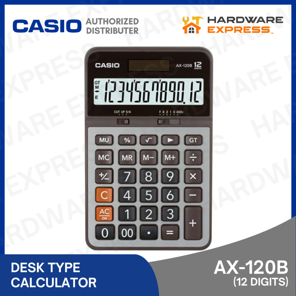 CASIO Calculator AX-120B AX120B Extra Large Display 12 Digit Calculator | Shopee Philippines
