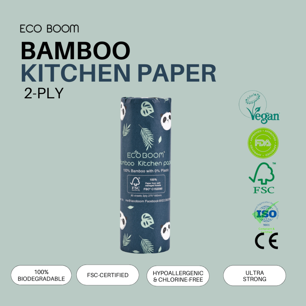 ECO BOOM Kitchen Paper Biodegradable Bamboo Roll | Shopee Philippines