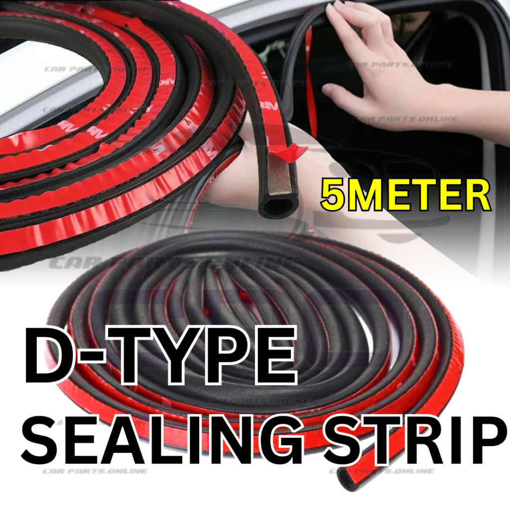 CPO (5METER) D Type Car Sealing Strips Soundproof Seal Strip Anti-Dust ...