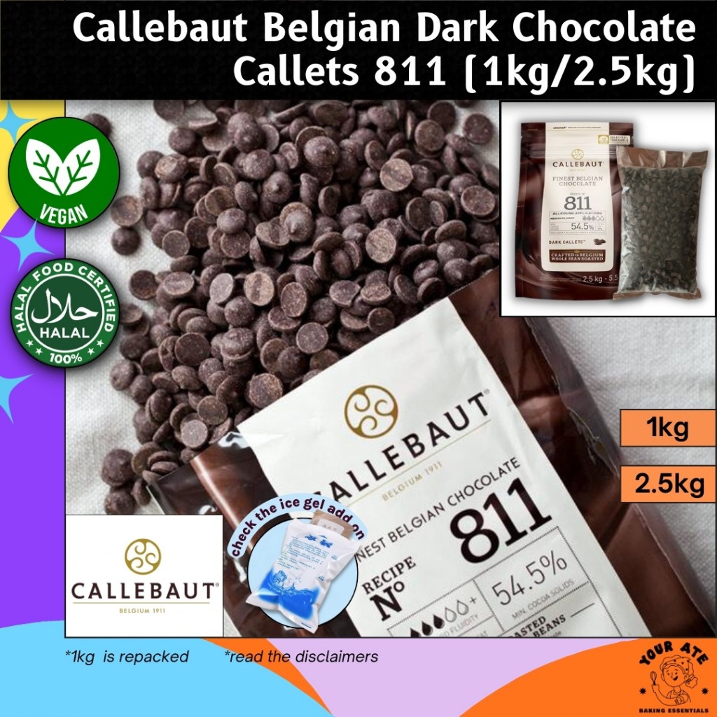 Callebaut Dark Belgian Chocolate Callets 811 (1kg/ 2.5kg) | Shopee ...