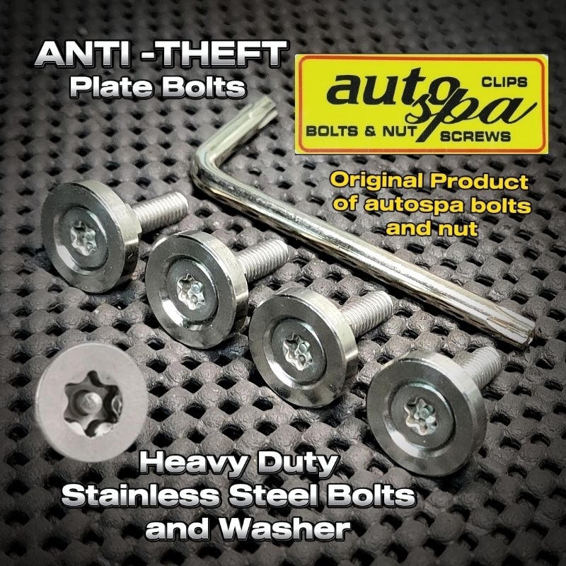 License Plate Anti Theft Bolts solid stainless steel bolts and washer ...