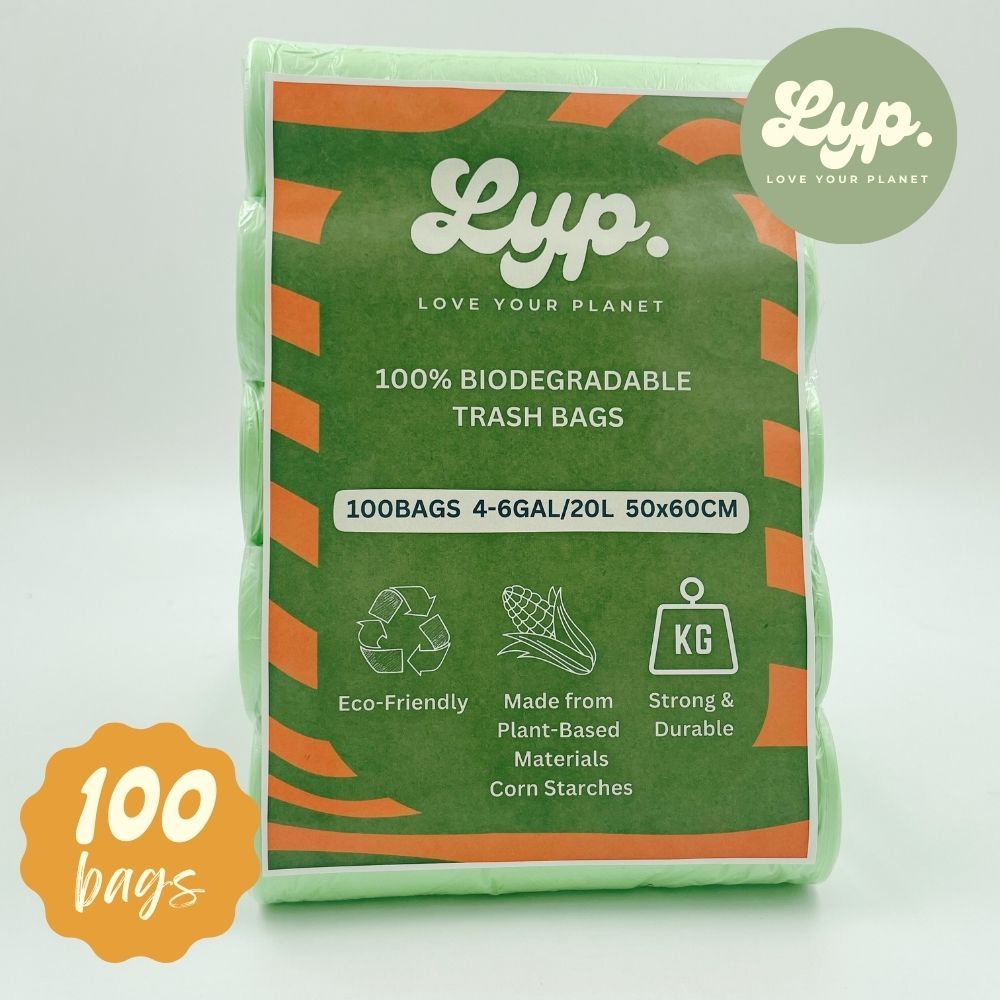 LYP 100% Compostable Cornstarch Garbage Bag / Trash Bag for 20L ...