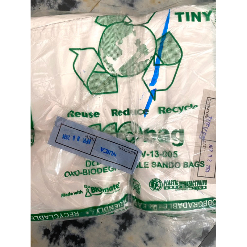 1 Bundle (1,000 pcs) Eco plastic Tiny sando bag biodegradable whitei ...