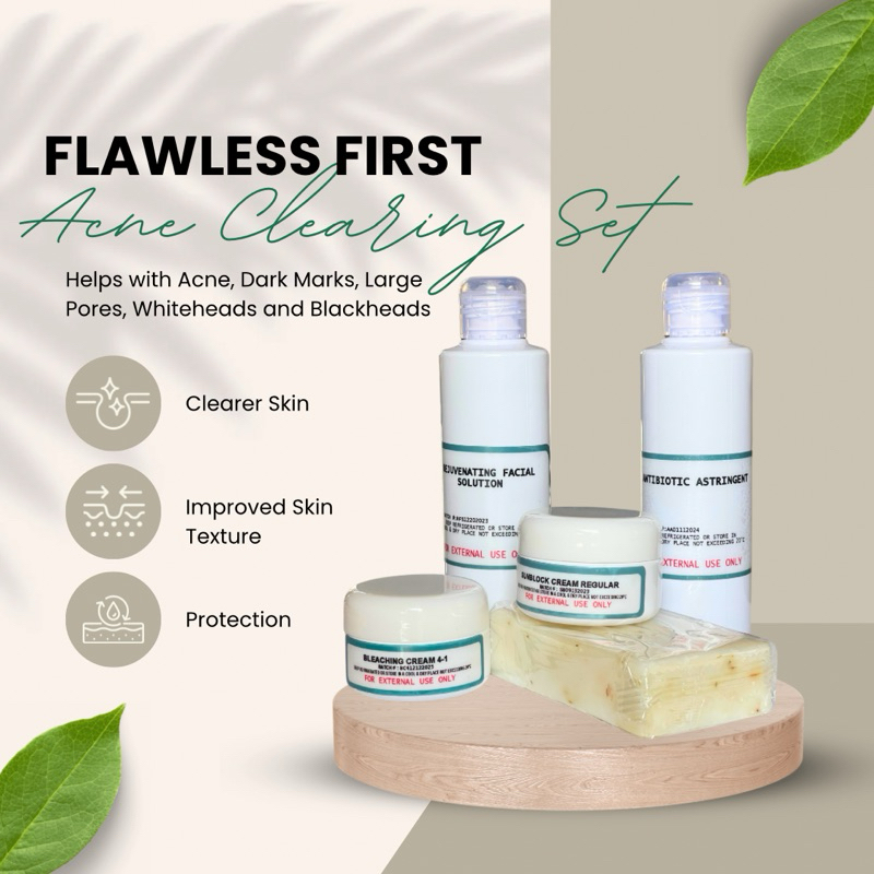 Flawless First Acne Clearing Set (Good for acne, dark marks, whiteheads ...