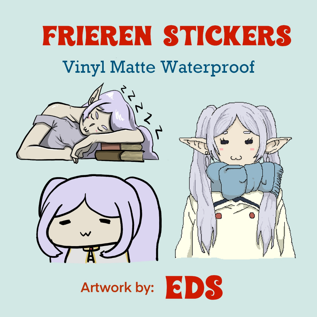 Frieren Vinyl Matte Waterproof Stickers | Fan Art by Eds | Shopee ...