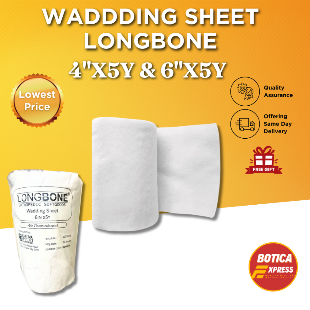 Wadding Sheet 4" x 5y / 6" x 5y Cotton Padding - Medical Wadding Sheet ...