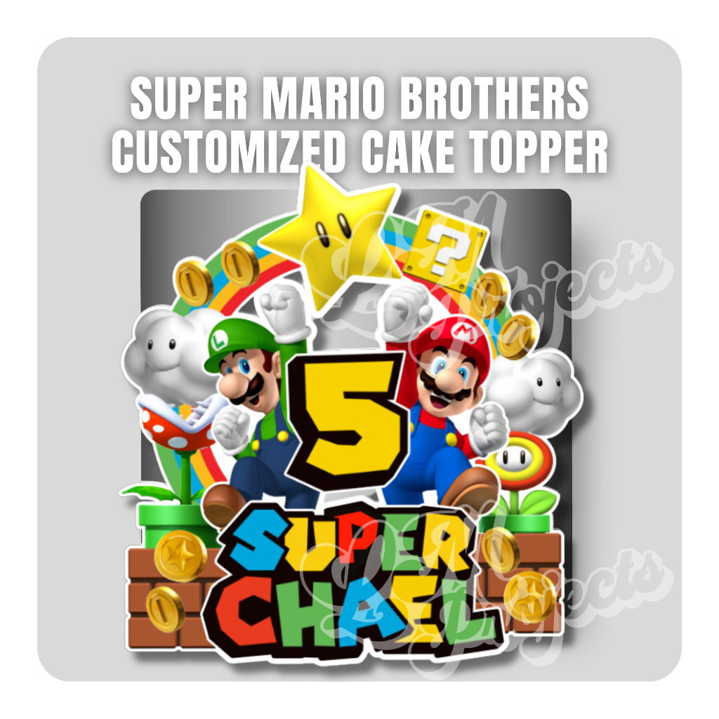 Super Mario Brothers Theme Cake Topper Customized Made to order SHIP in ...