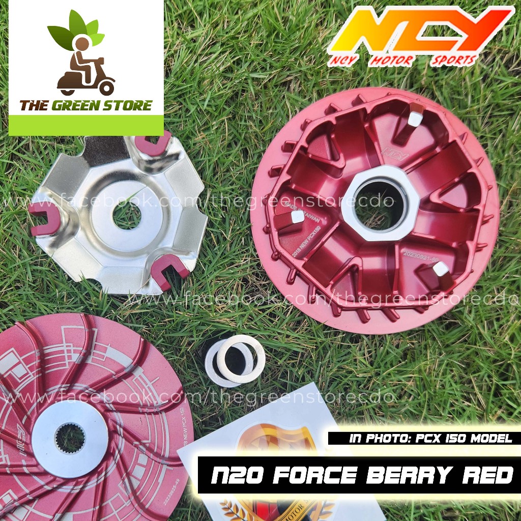 NCY N20 BERRY RED Pulley Set+Drive Face ( Aerox, Nmax, Click125,150 ...