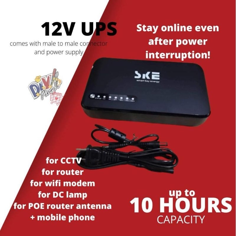 12V UPS 12000-15000MAH FOR WIFI/ROUTER/MODEM (Globe, Converge, PLDT and ...