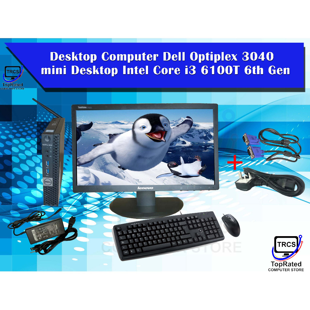 Desktop Computer Set Dell Optiplex 3040 mini Desktop Intel Core i3 ...