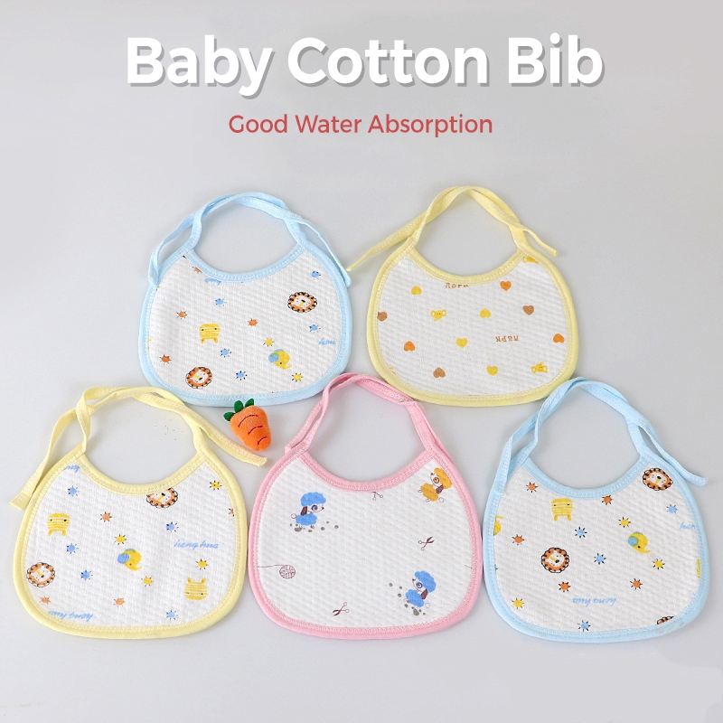Three Layered Cotton Bib Waterproof Eating Brushing Baby Chest Cover ...