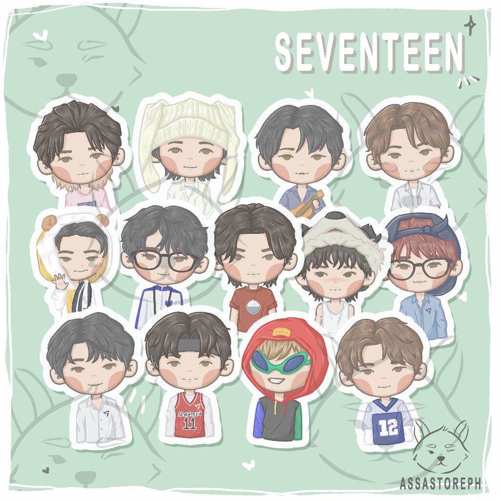 SEVENTEEN SVT Cute Sticker Art Print Fanart | Assastoreph | Shopee ...