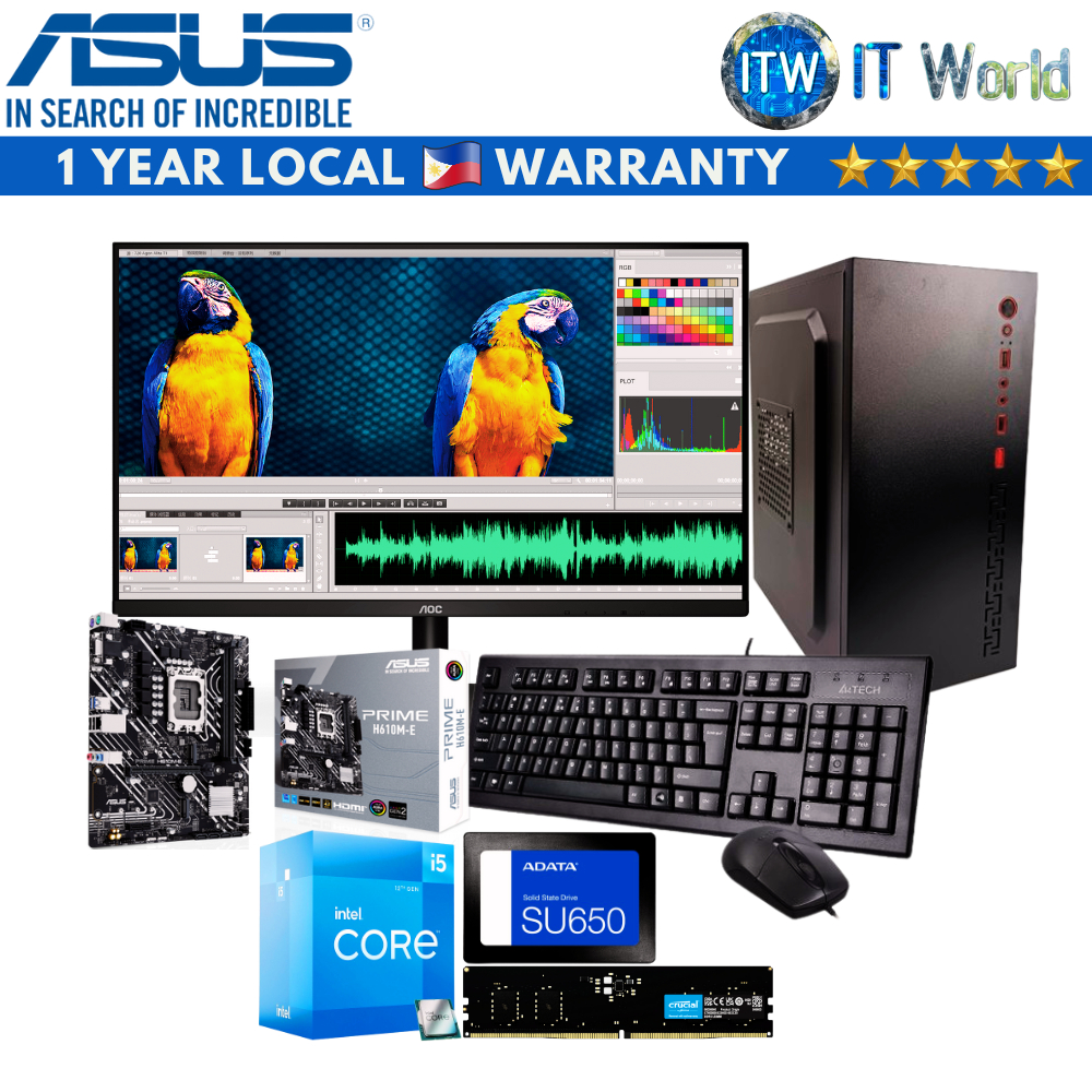 ASUS Home and Office Use Desktop Computer Set Destiny Build i5-12400 ...