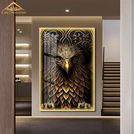 Brown Eagle Portrait Crystal Painting Wall Decor Wall Frames Wall Art W ...