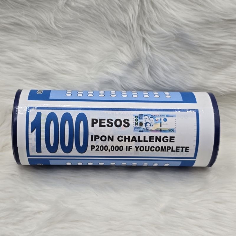 Ipon Challenge PAPER & COIN BILLS ALKANSYA Coin Bank ( 1, 5, 10, 20, 50 ...