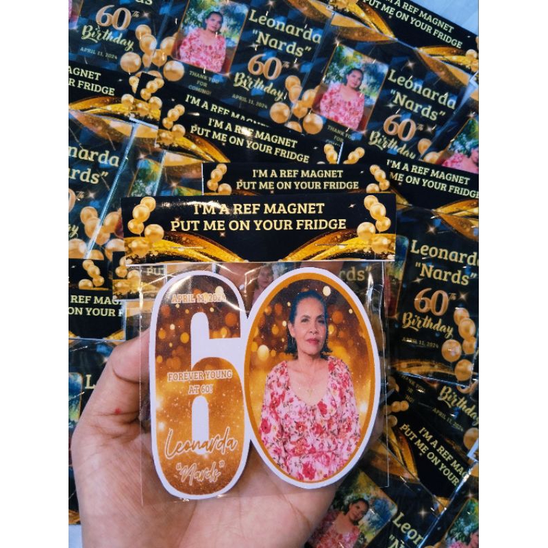 60th Birthday Souvenirs Ref Magnets by Handi | Shopee Philippines