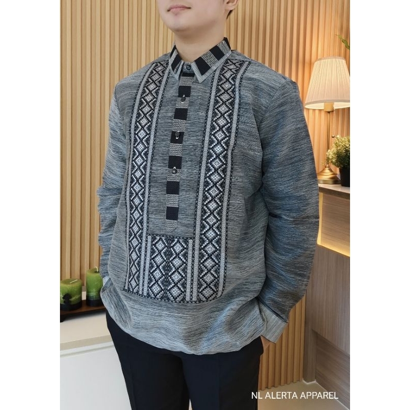 MODERN BARONG TAGALOG FOR MEN TWO TONE PURE EMBROIDERED | Shopee ...