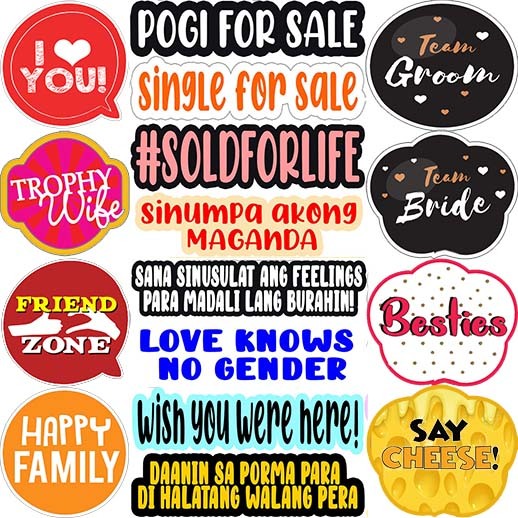 All time Photobooth Props made of sintraboard coated 1.5mm size 4.5x8 ...