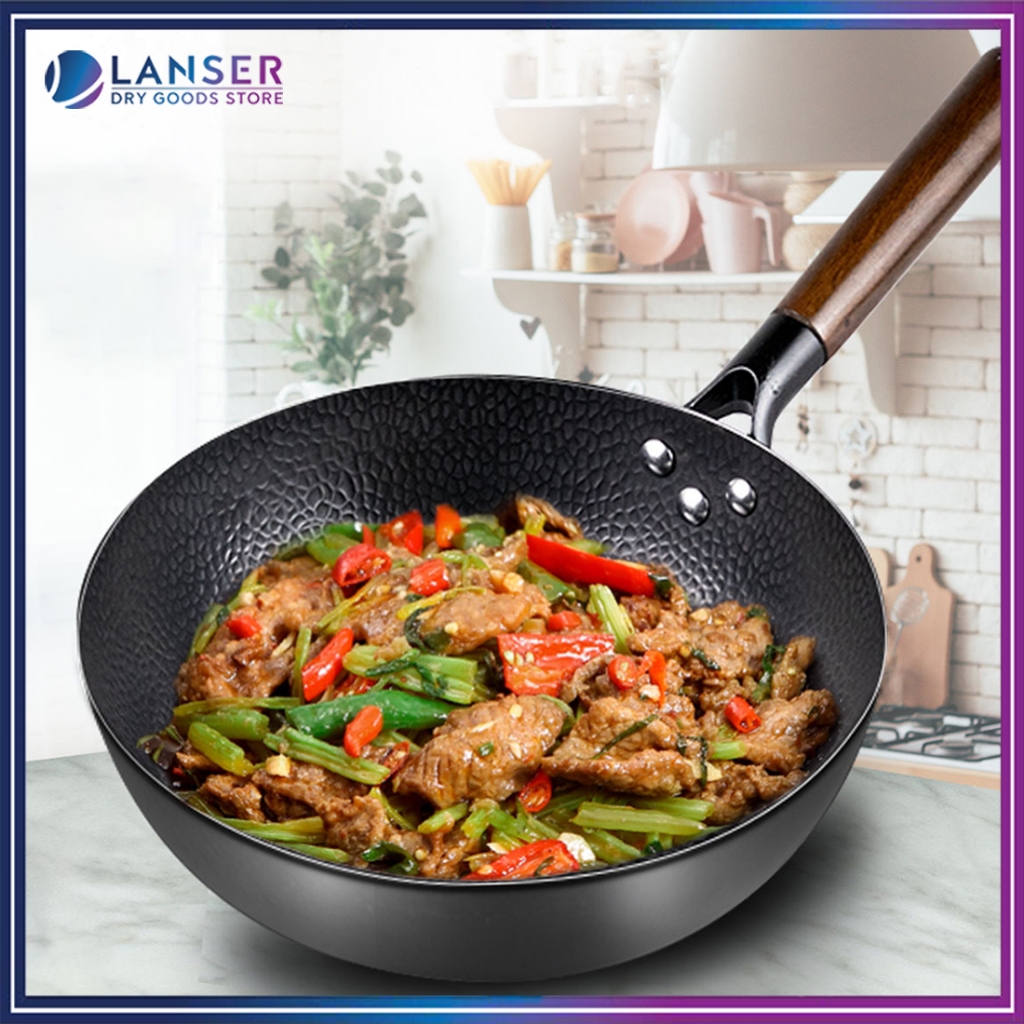 Style Pan Fresh Kitchen kawali pan Pre-Seasoned Houesehold Frying Pan ...