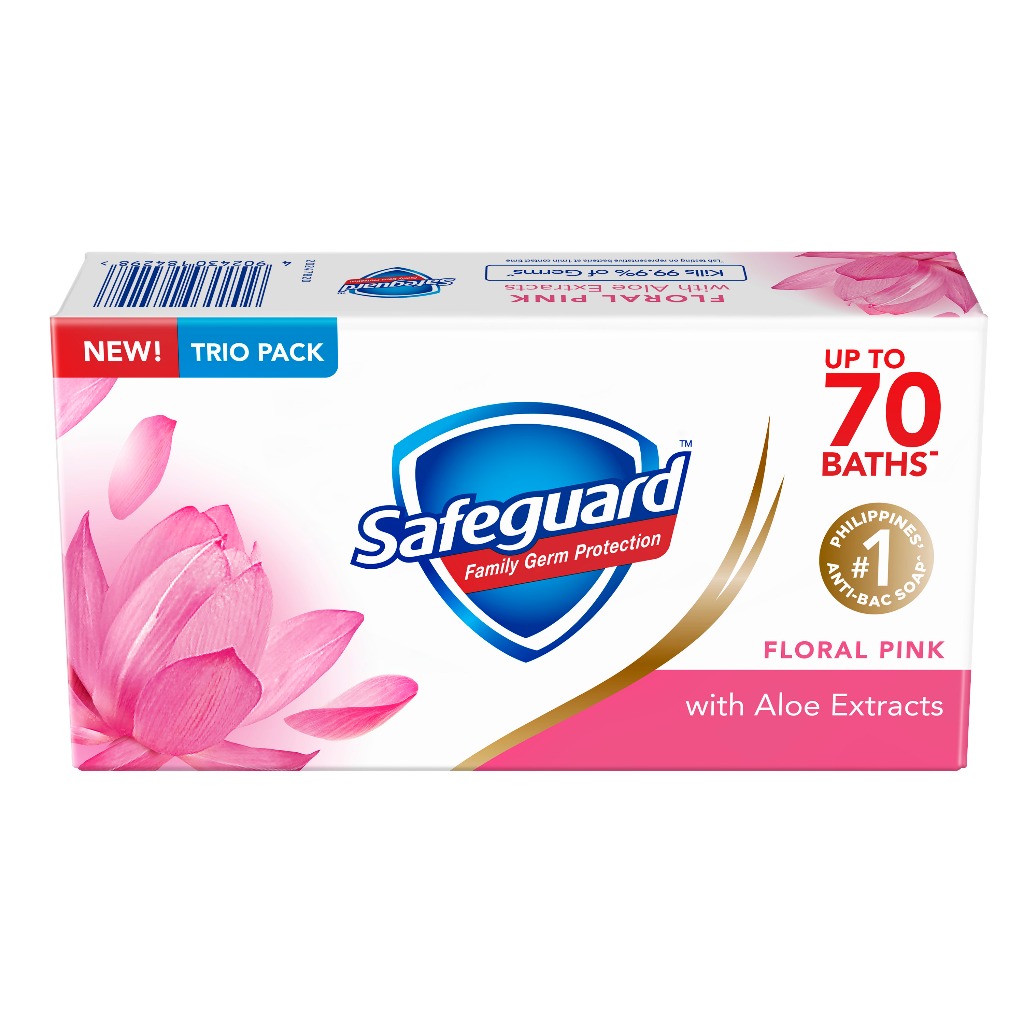 Safeguard Bar Floral Pink With Aloe Extracts Trio Pack 78g | Shopee ...