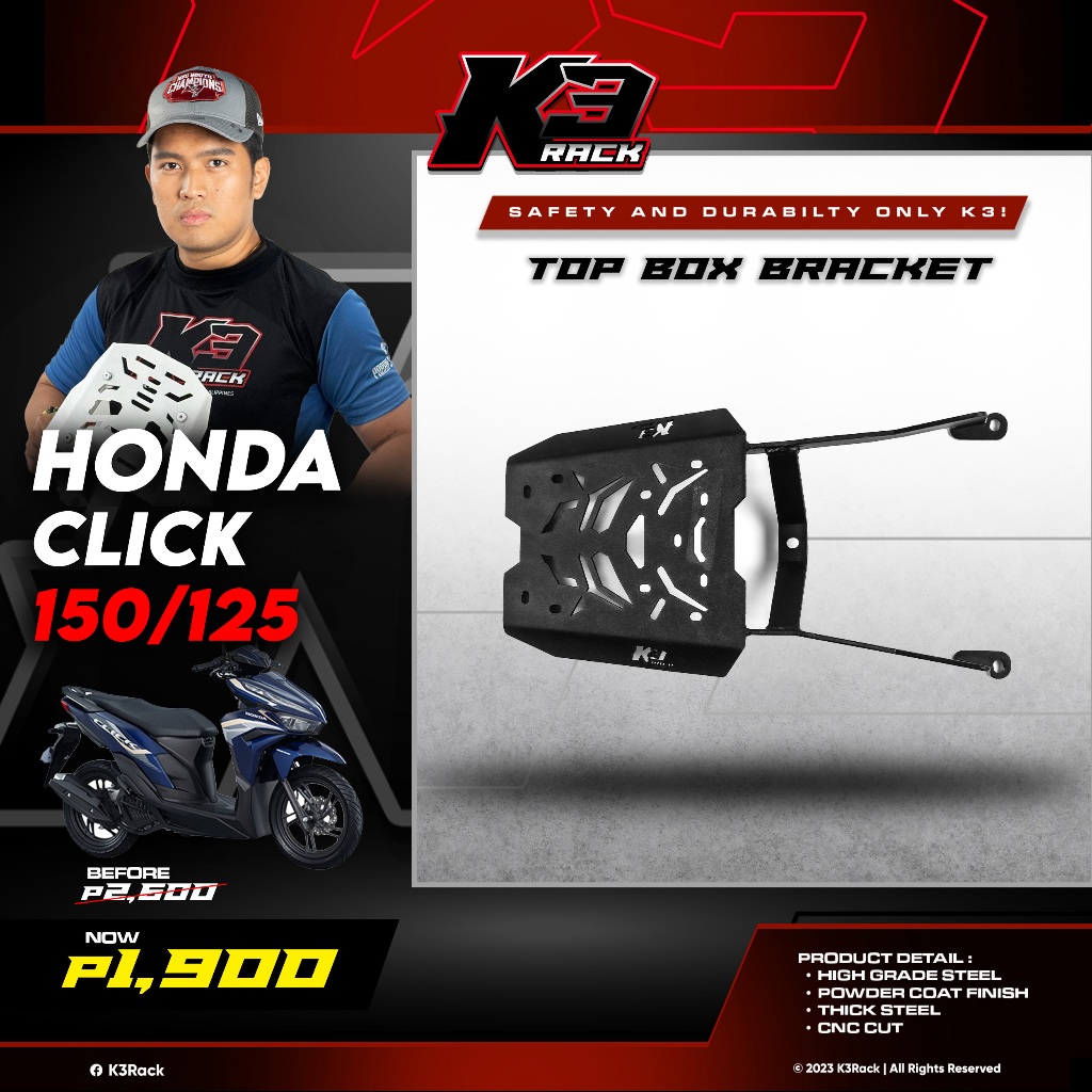 K3 Rack Bracket for Honda click 125 150 | Shopee Philippines