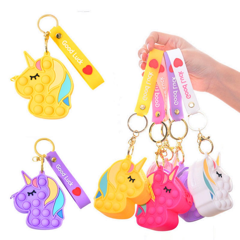VILLACURTAIN Pop It Keychain fidget toys Unicorndesign | Shopee Philippines