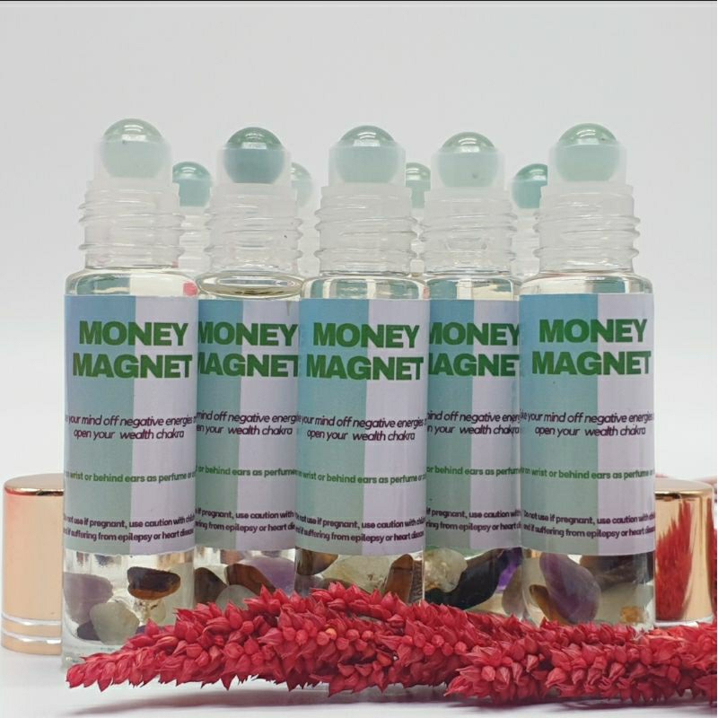 Authentic Money Magnet Essential Oil 1pc with Wealth Stones 10ml Earthy ...
