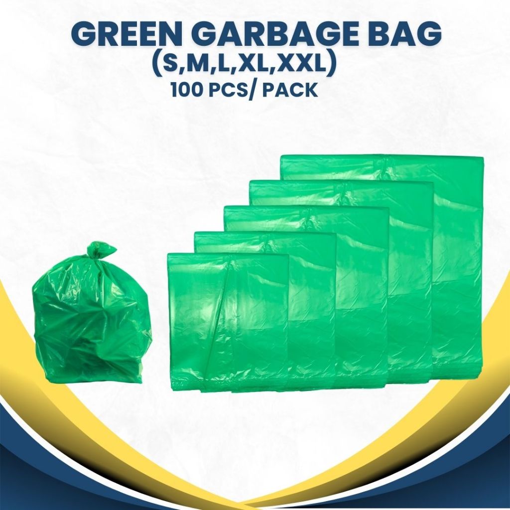 Green Trash Bag || MAKAPAL || Small , Medium, Large, XL, XXL || set of 100 pcs | Shopee Philippines