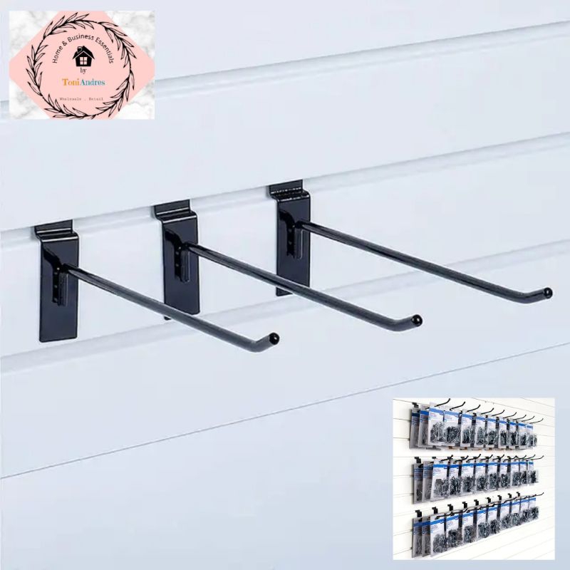 (10pcs) Slat Wall Hooks Thick Metal Hooks for Wood Panel Hanging Wire ...
