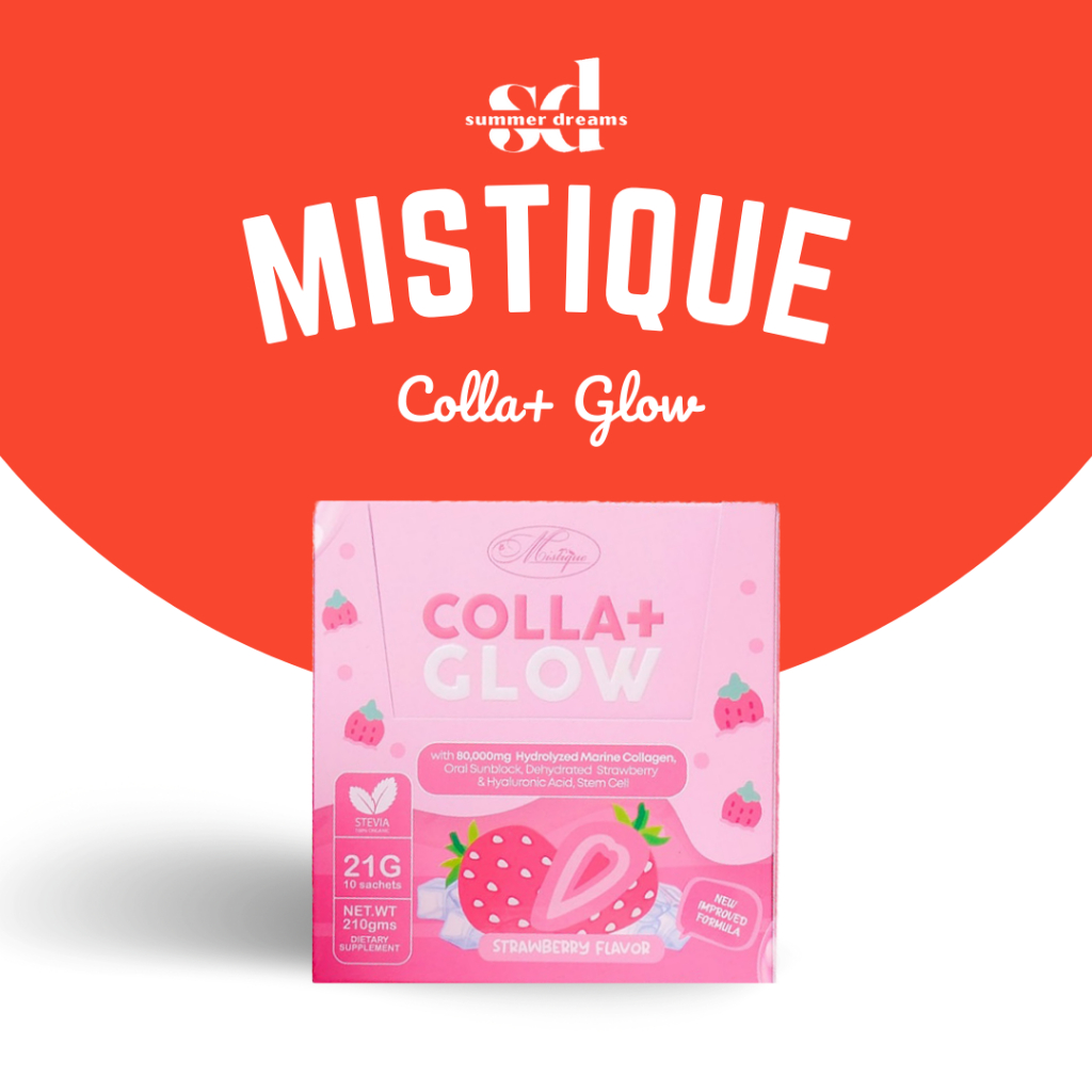 MISTIQUE Colla Glow Hydrolyzed Marine Collagen Drink Strawberry Flavor ...