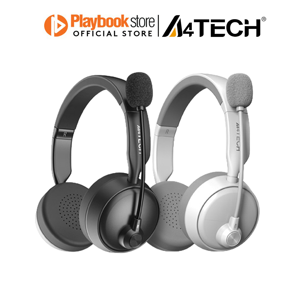 A4Tech BH230 Black/White Bluetooth v5.3 Advanced Noise Cancelling ...