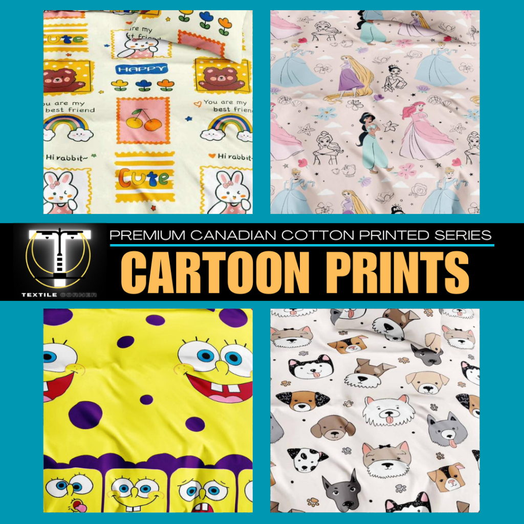 TEXTILE CORNER PH PREMIUM CANADIAN COTTON PER YARD | CARTOON PRINTS (51-68) | Shopee Philippines