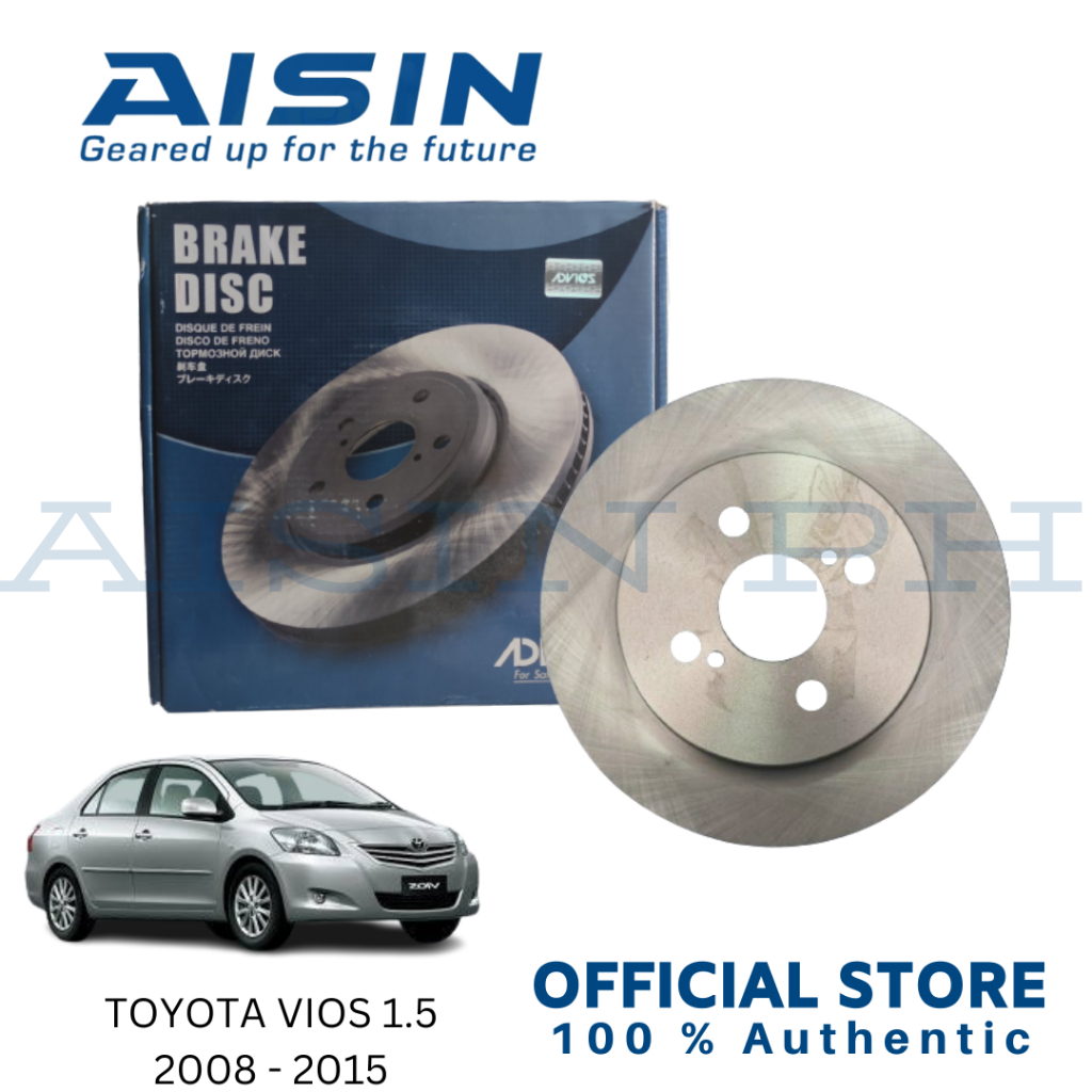 Aisin BRAKE DISC PLATE REAR for TOYOTA VIOS 1.5 (2008-2015) - A6R244 ...