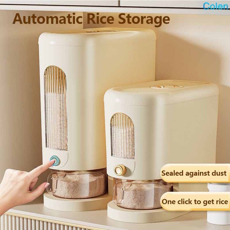 Modern Kitchen Essential | Automatic Rice Storage | Push-Type Dispenser ...