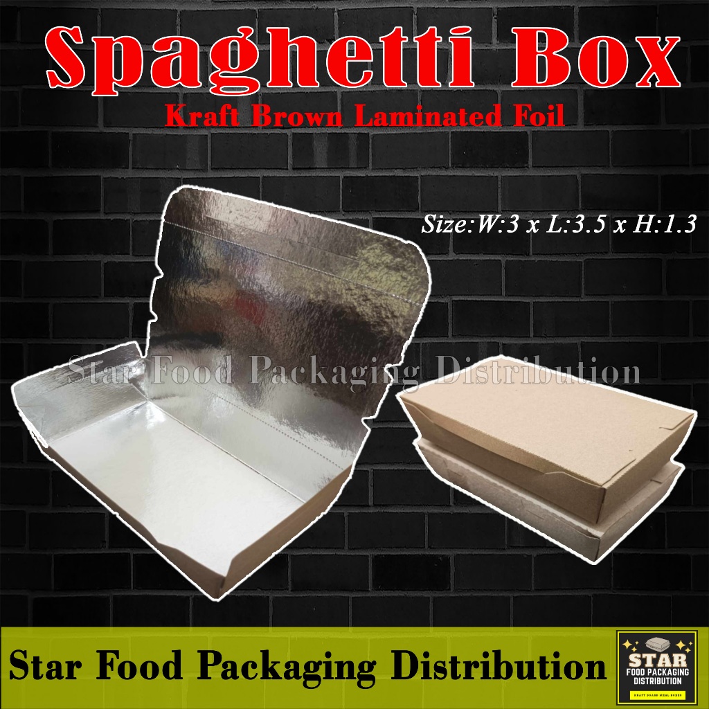 50pcs per pack Spaghetti Box Kraft Brown with Wholesale Price | Shopee ...