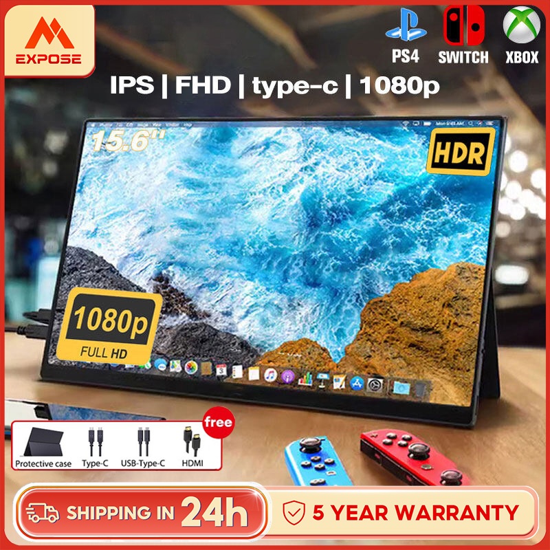 EXPOSE Portable Monitor for laptop 15.6inch 4K Touch Screen Speaker ...