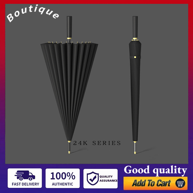 24 Bone Umbrella Golf Straight Long Handle Umbrella Large Oversized ...