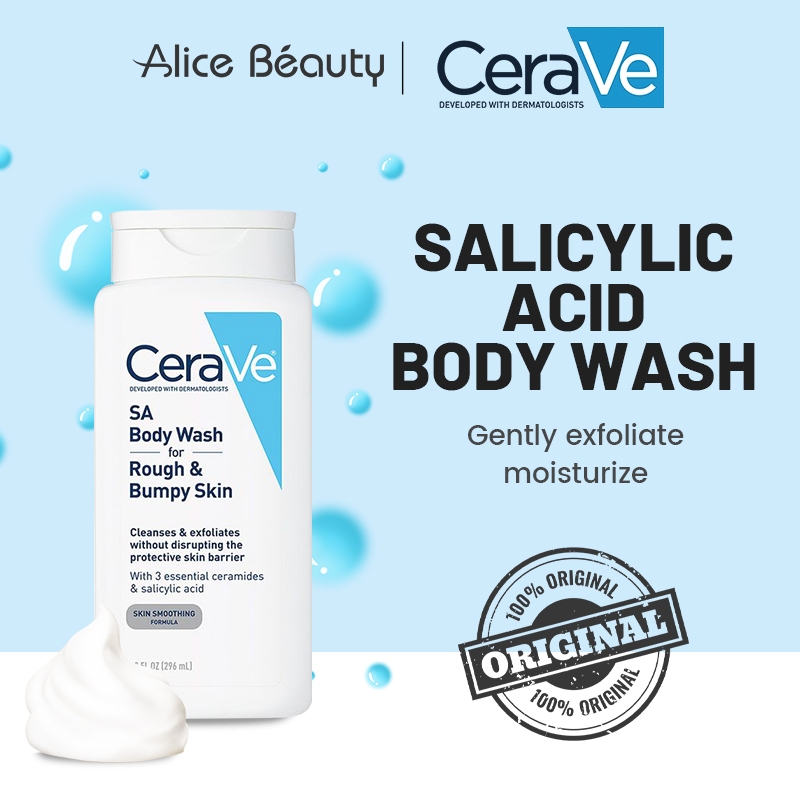 CeraVe SA Body Wash for Rough & Bumpy Skin salicylic acid Cleanser and ...